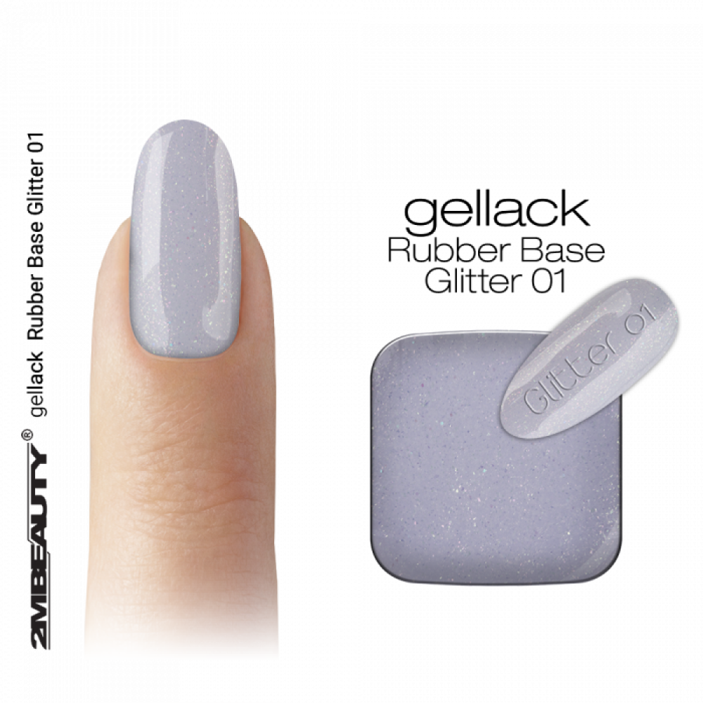 2M BEAUTY RUBBER BASE GLITTER 01 5ml